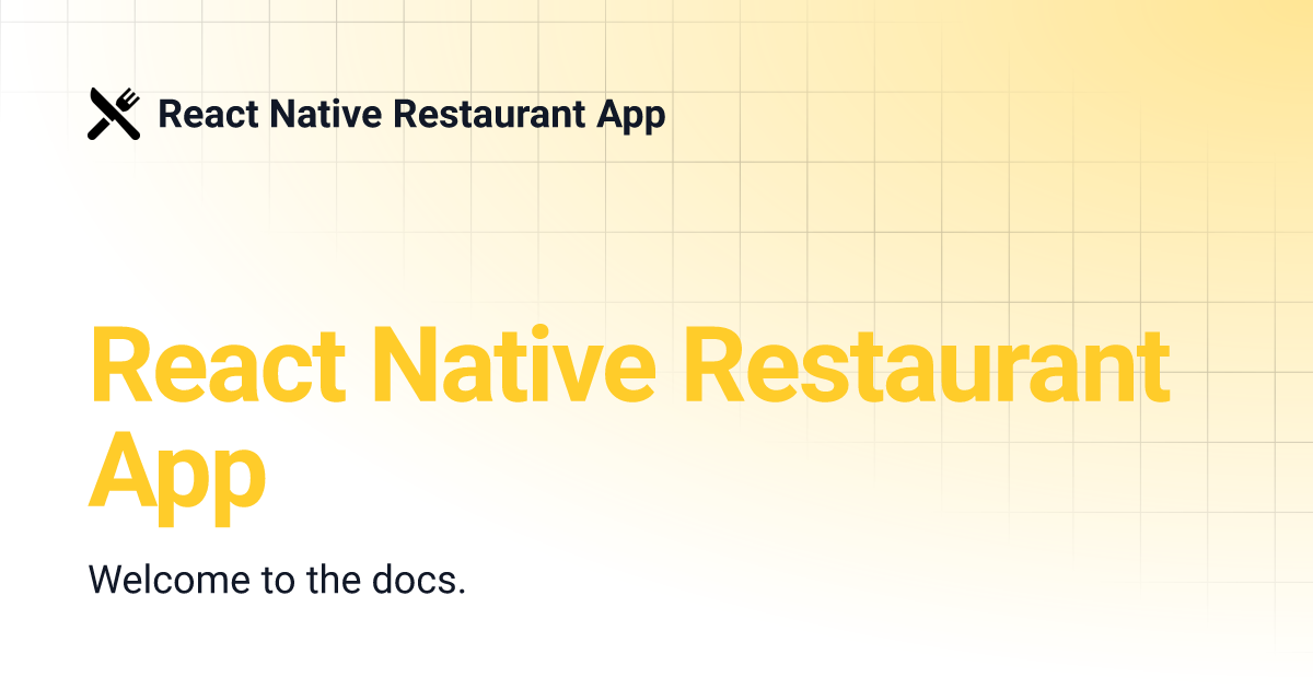 React Native Restaurant App React Native Restaurant App